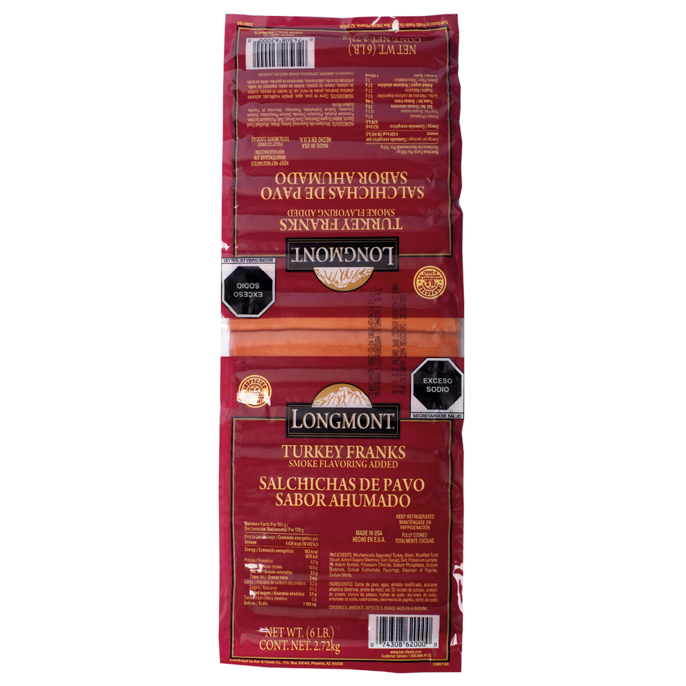 SALCHICHA DE PAVO LONGMONT 6 LBS – La Canasta